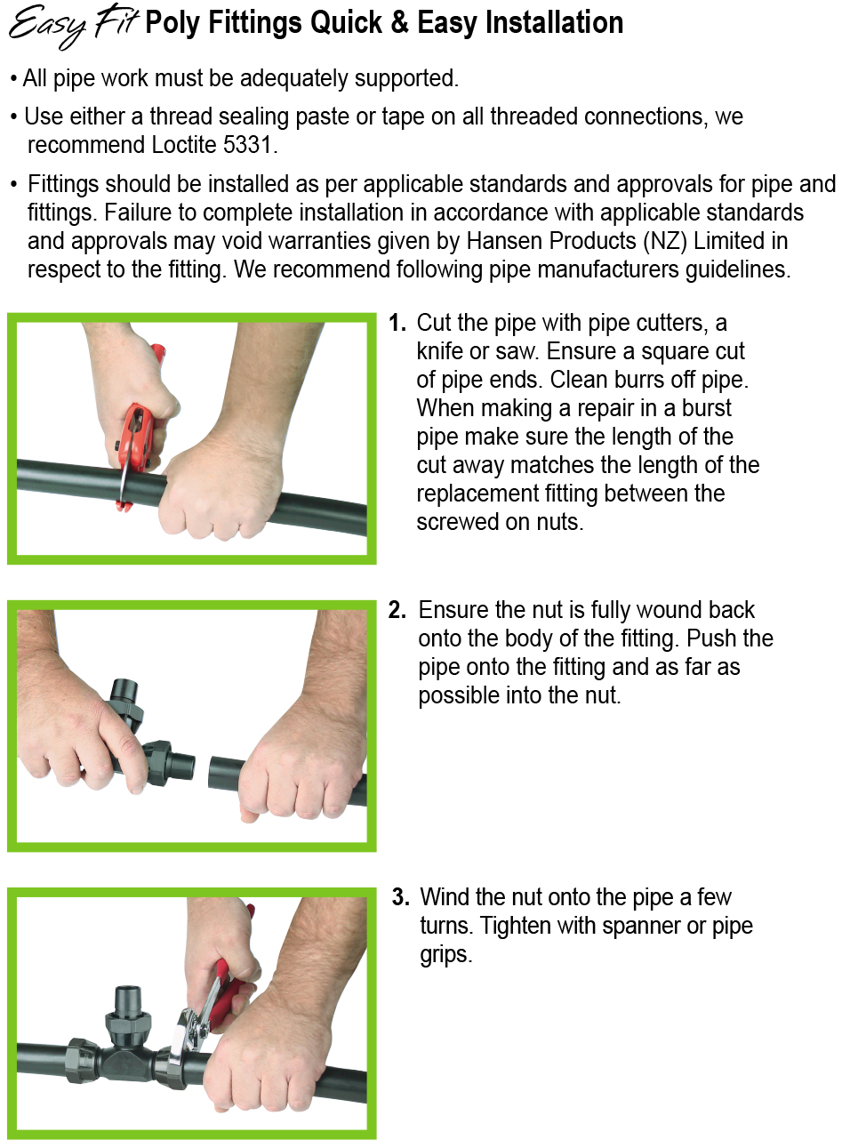 25mm Straight Coupling | Hansen Products (NZ)